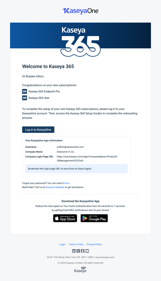 Kaseya 365 User: Getting started with Dark Web ID