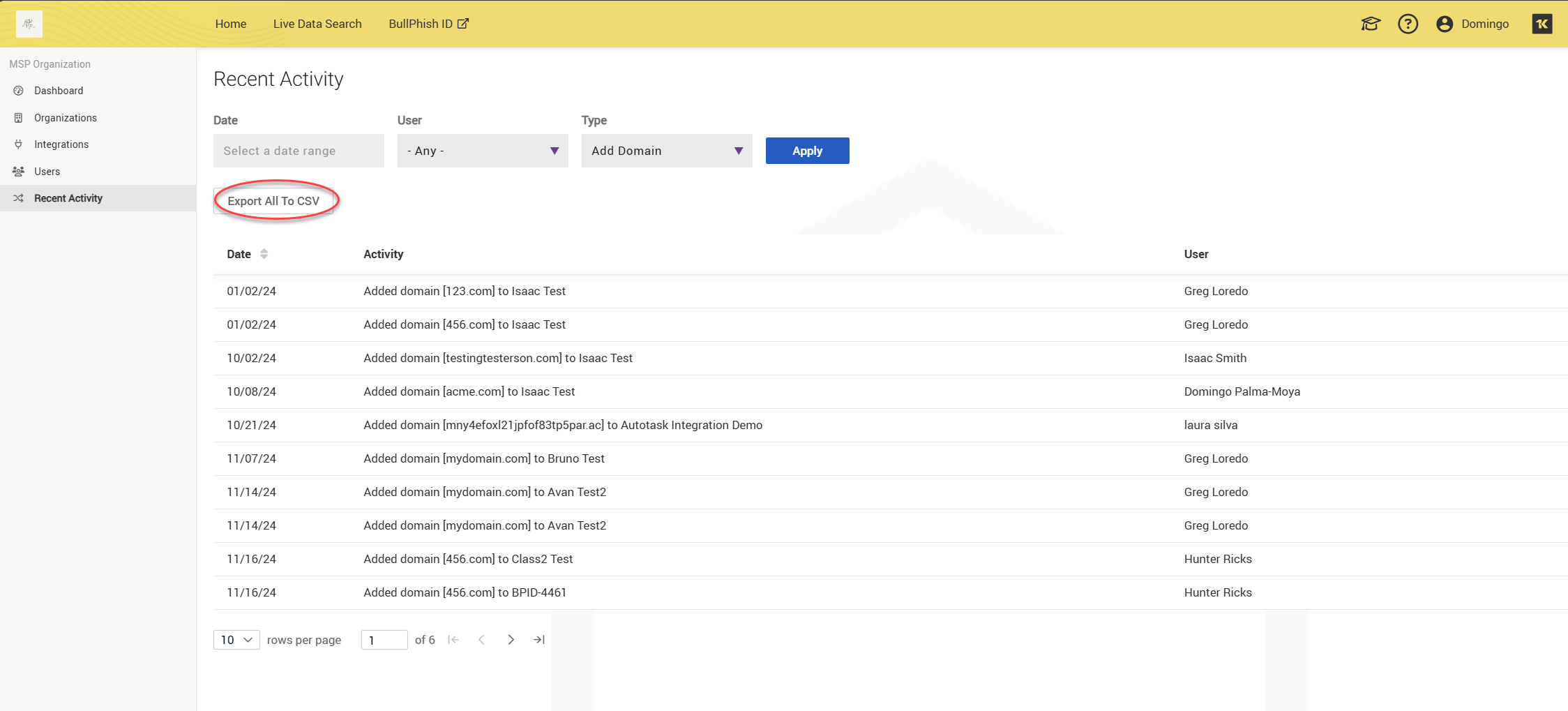 Exploring the Recent Activity page